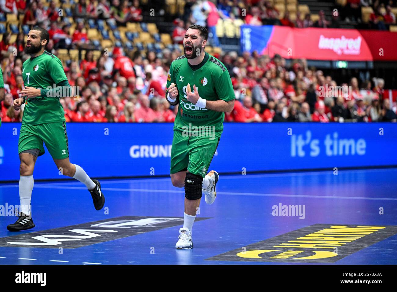 Bastien Jean R Khermouche of Algeria Nationalteam during IHF Men's ...