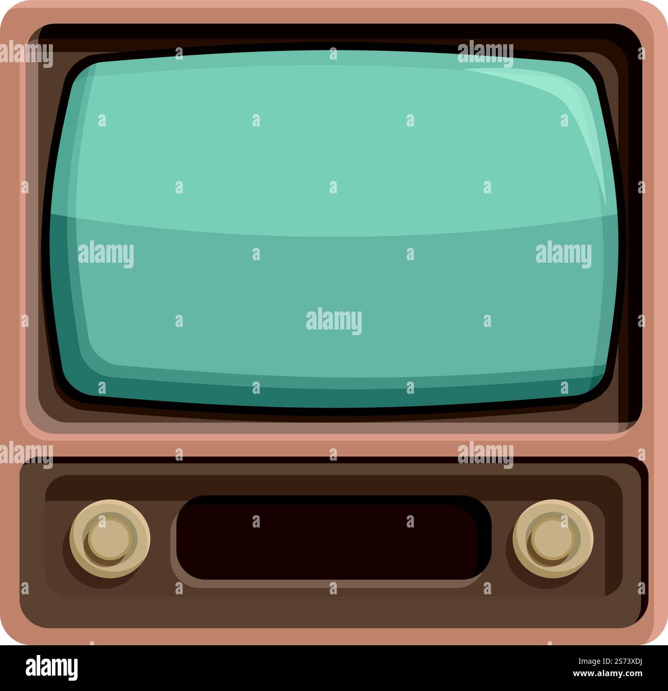 Analogue technology tv icon cartoon vector. Music device. Button tv ...