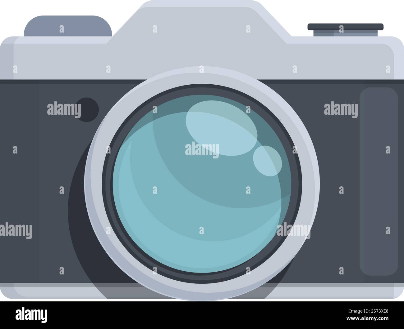 Big lens camera icon cartoon vector. Old device. Fashion style. Big lens camera icon cartoon ...