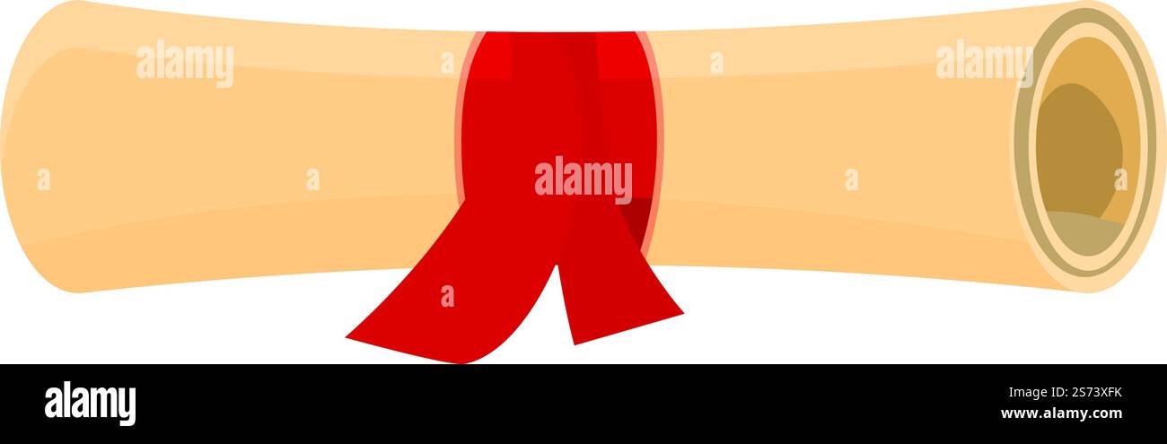 Diploma roll icon cartoon vector. Award certificate. Document gift ...