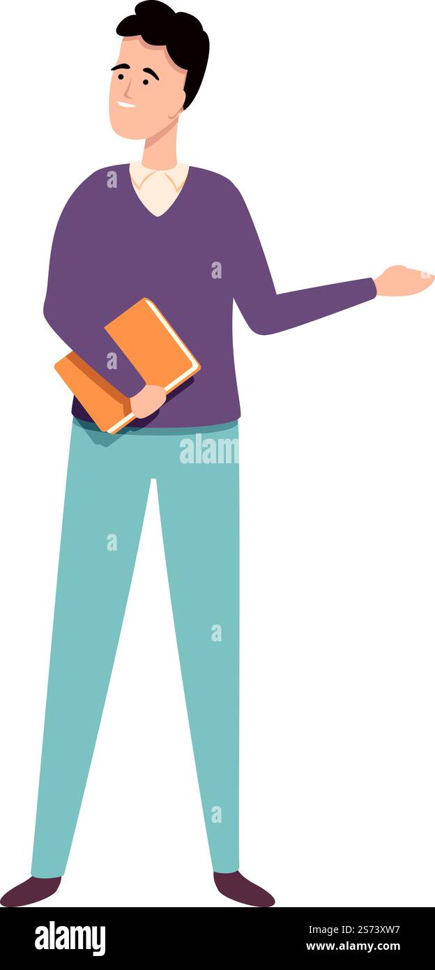 Lecture lesson icon cartoon vector. Male teacher. Man student. Lecture ...