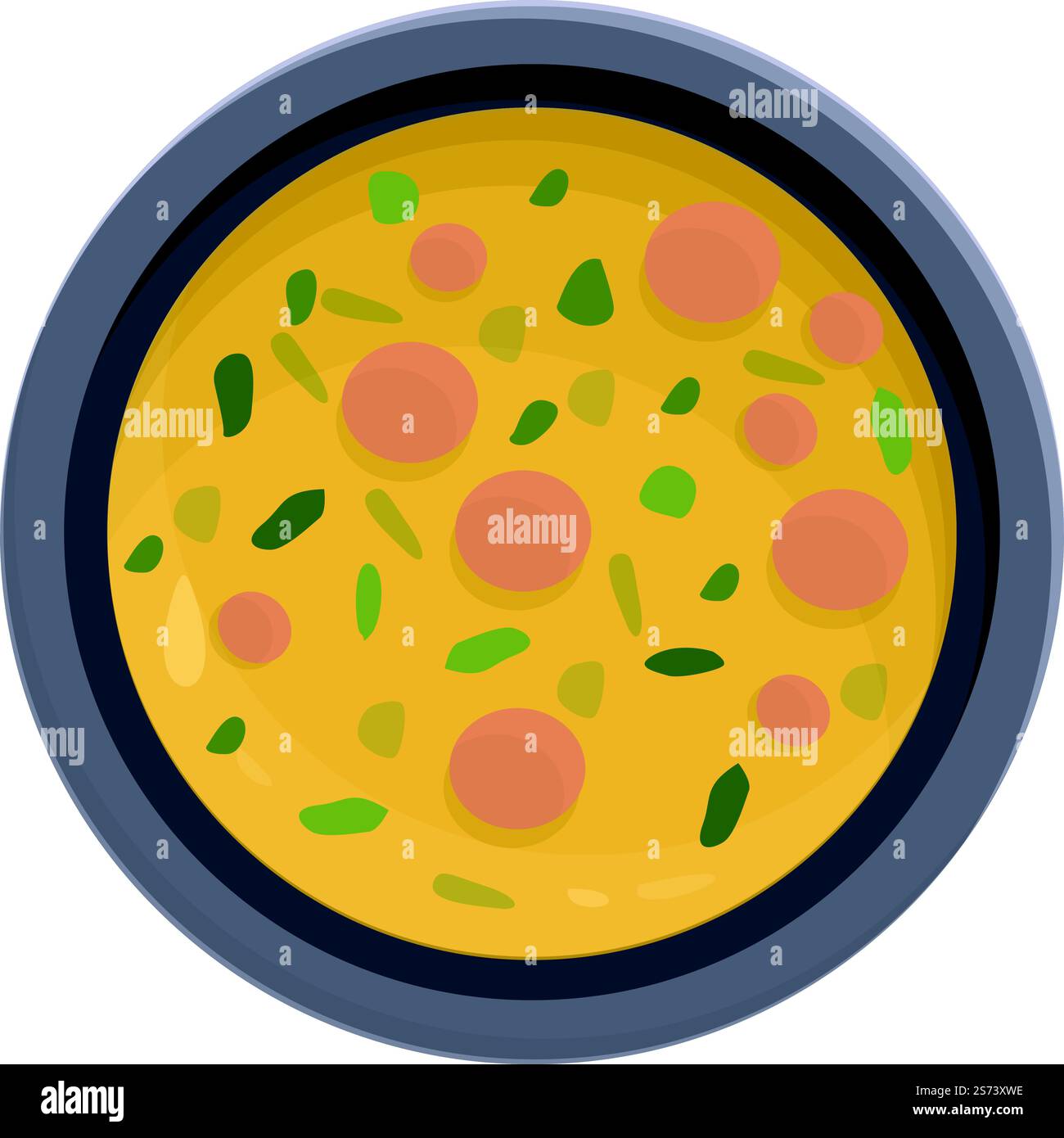 Sausage soup icon cartoon vector. Cuisine food. Meal fish. Sausage soup ...