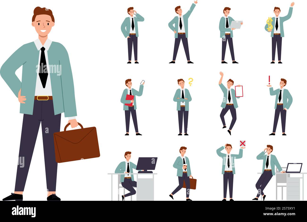 Cartoon man sitting in suit hi-res stock photography and images - Alamy