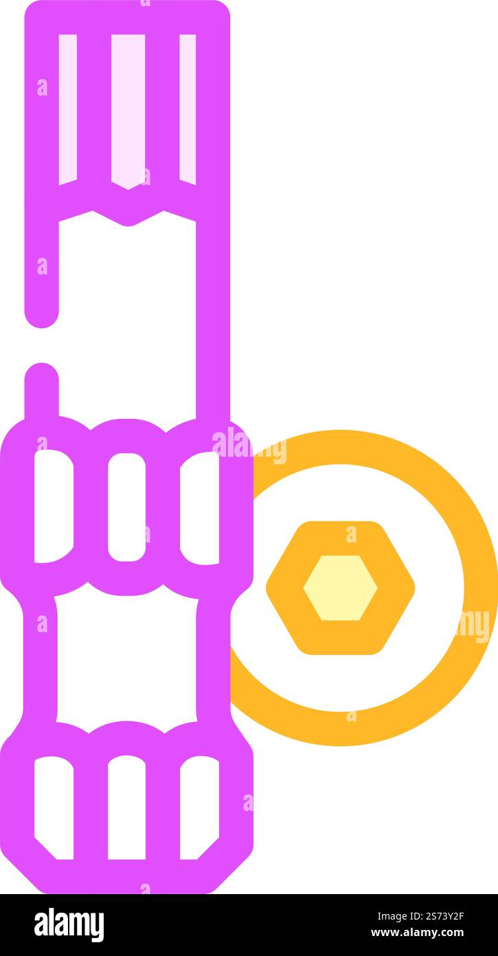 allen wrench screwdriver bit color icon vector. allen wrench ...