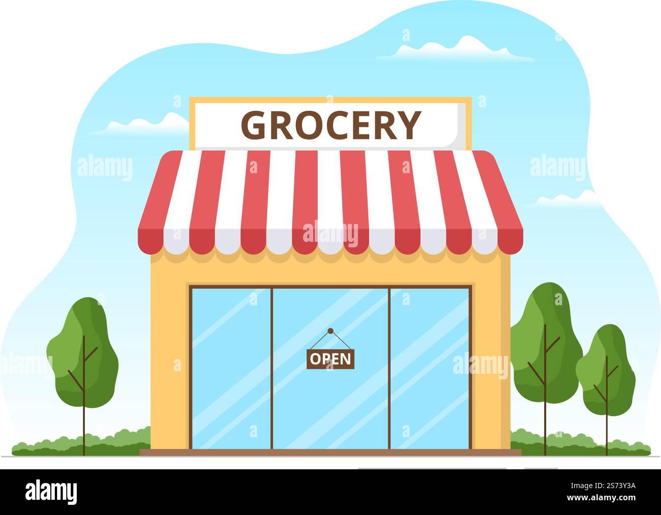 Grocery Store or Supermarket with Food Product Shelves, Racks Dairy ...