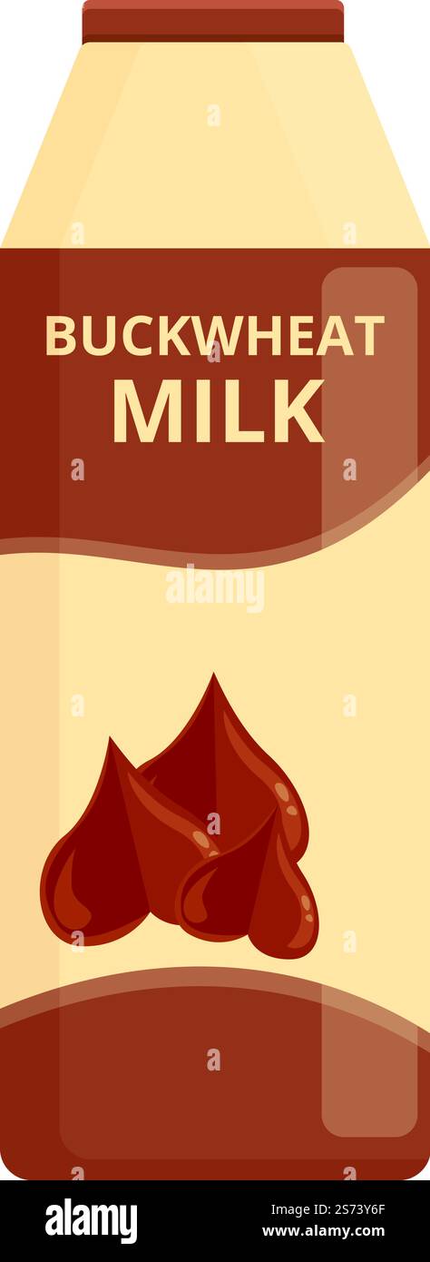Buckwheat milk pack icon cartoon vector. Food nature. Bio food ...