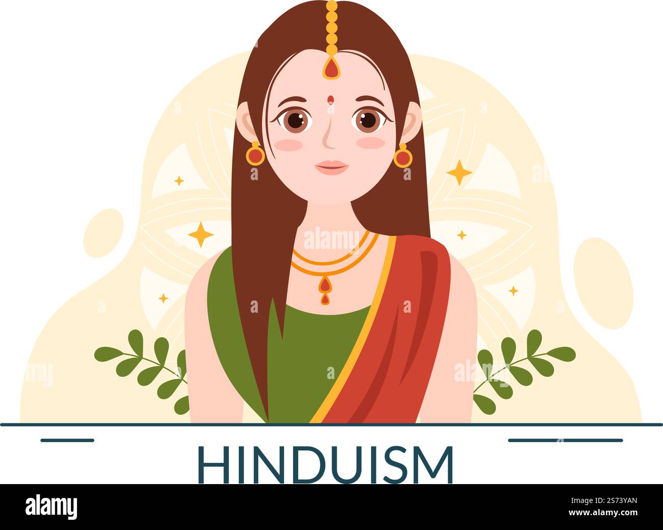 Hinduism of Various Indian God Flat background Cartoon Hand Drawn ...