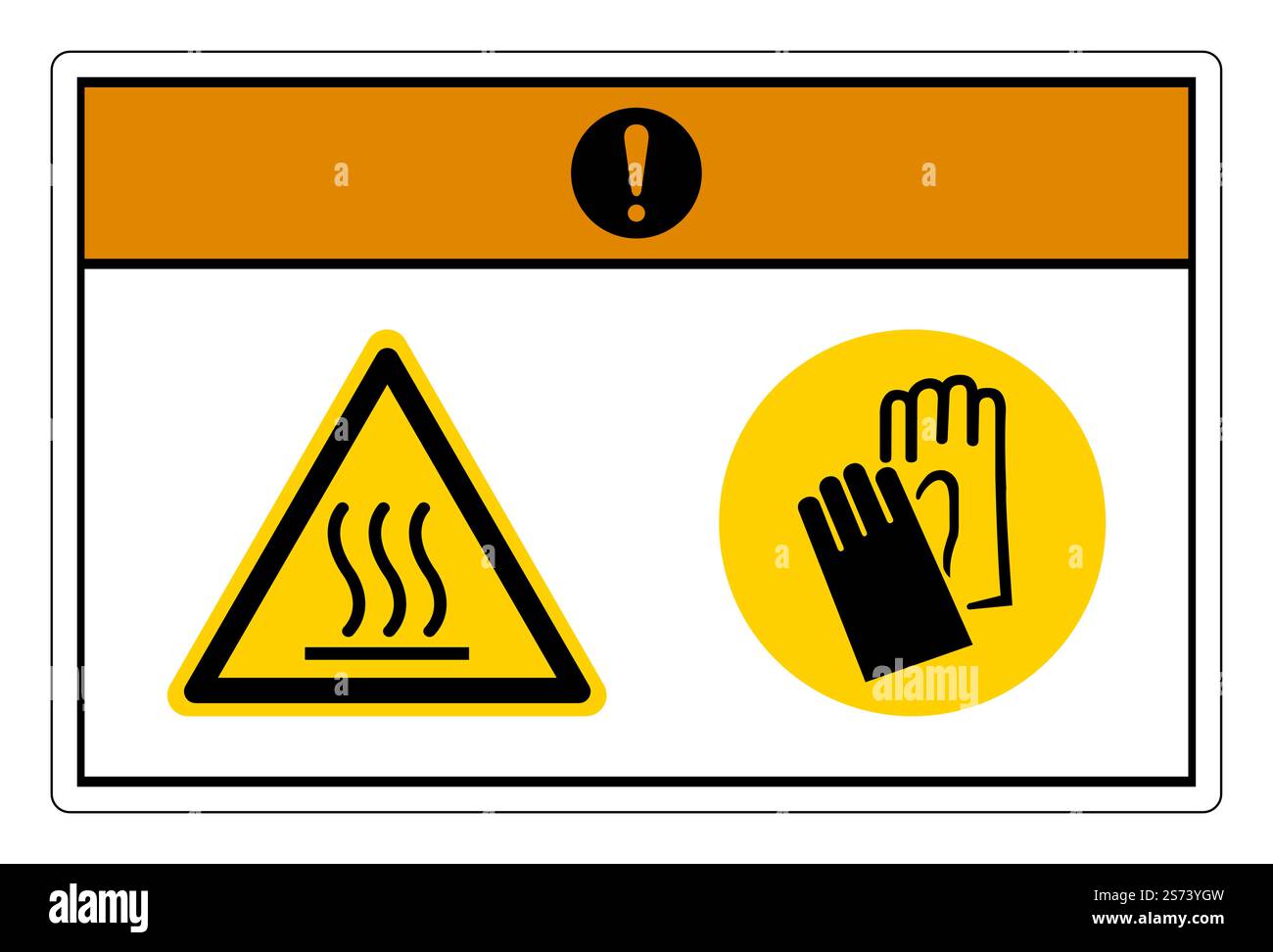 Warning Hot Oven Wear Protective Gloves Symbol Sign On White Background ...
