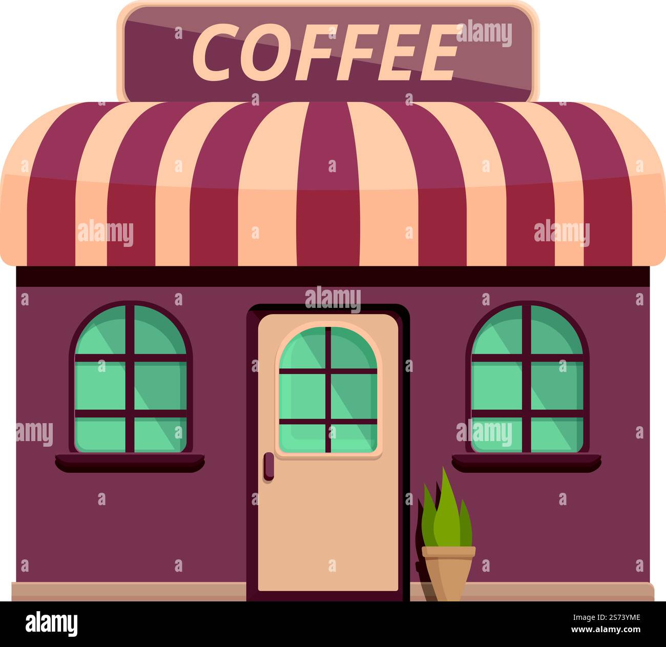 Old coffee shop icon cartoon vector. Urban building. City summer. Old ...