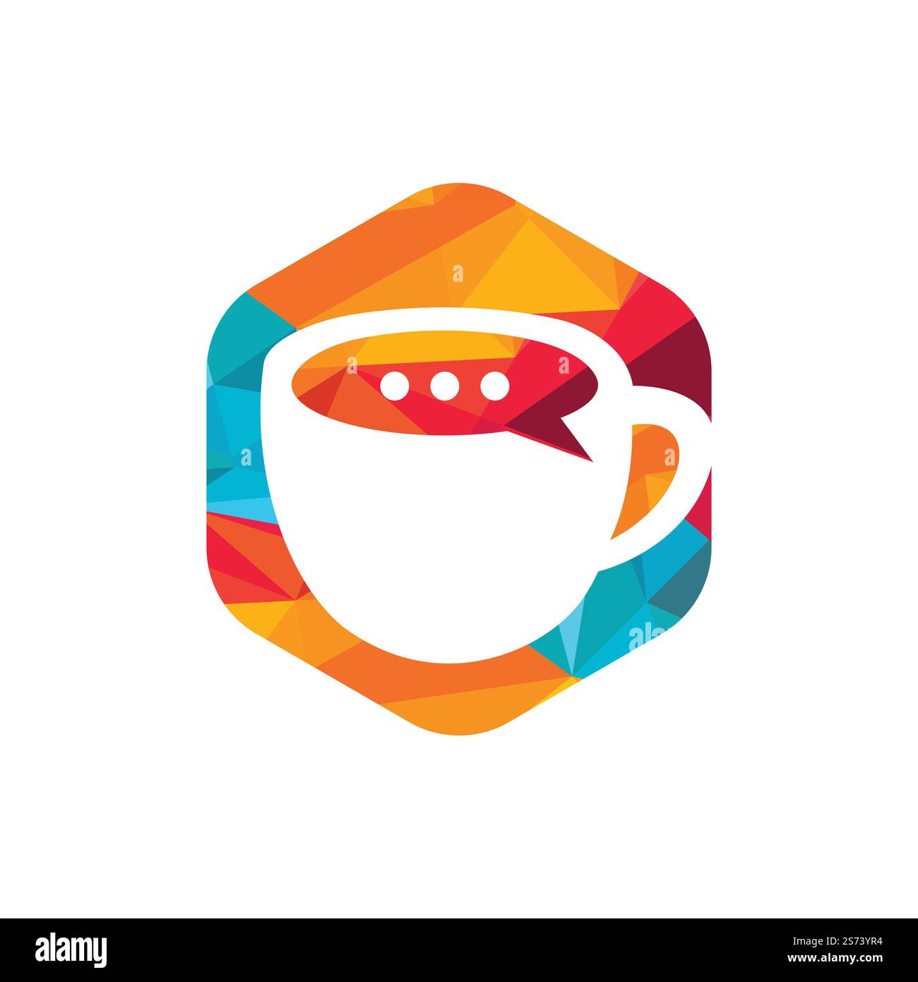 Coffee talk vector logo design. Coffee cup with bubble chat icon vector ...