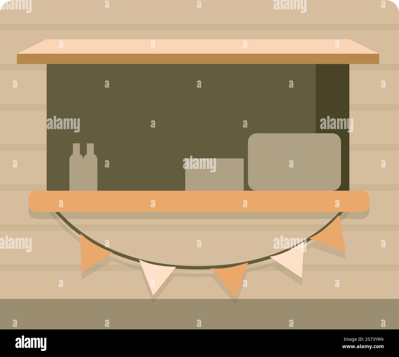 Food kiosk icon cartoon vector. Street festival. Coffee van. Food kiosk ...