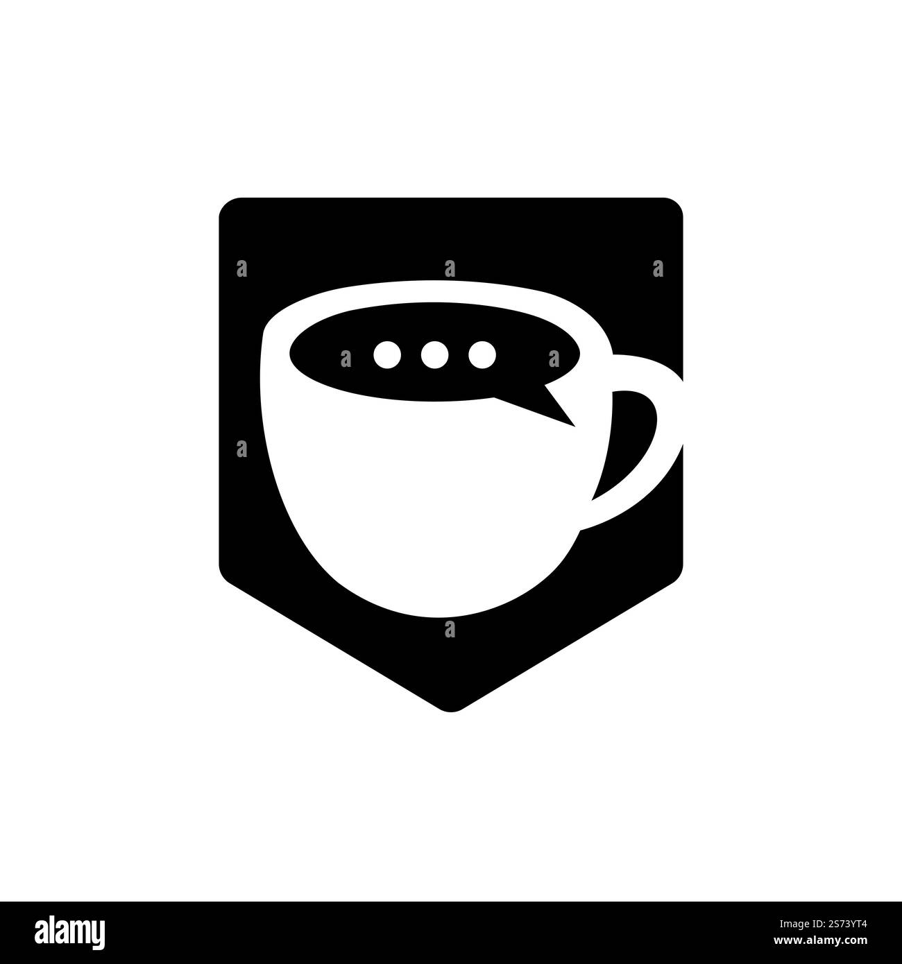 Coffee talk vector logo design. Coffee cup with bubble chat icon vector ...