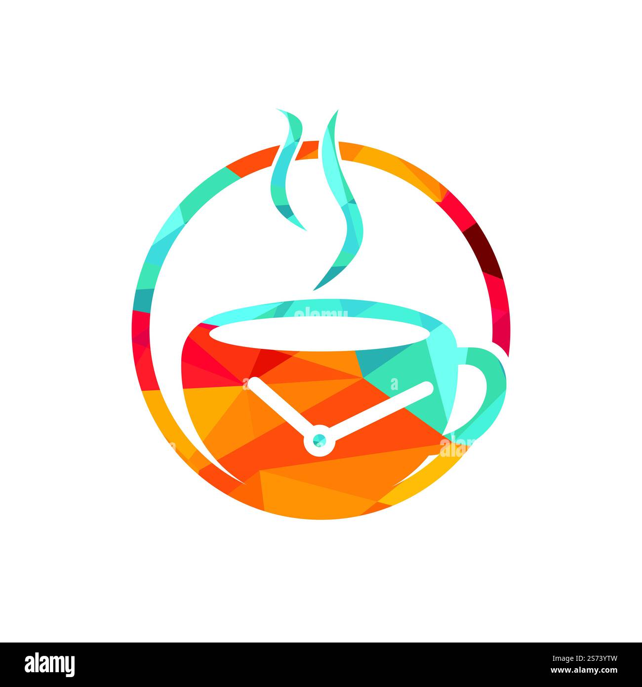 Coffee time vector logo design. Coffee cup time clock concept design ...