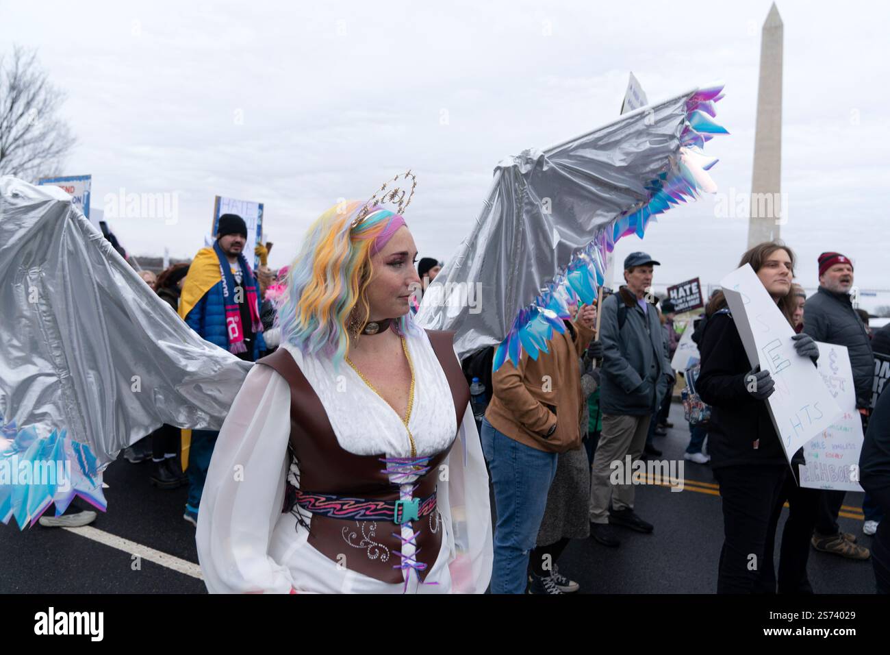 Demonstrators protest President-elect Donald Trump's incoming ...