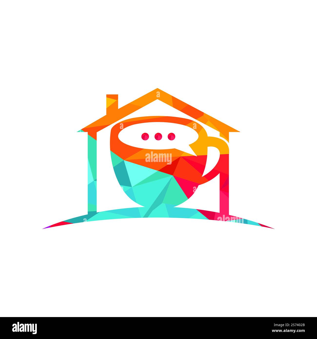 Coffee talk vector logo design. Coffee cup with bubble chat icon vector ...