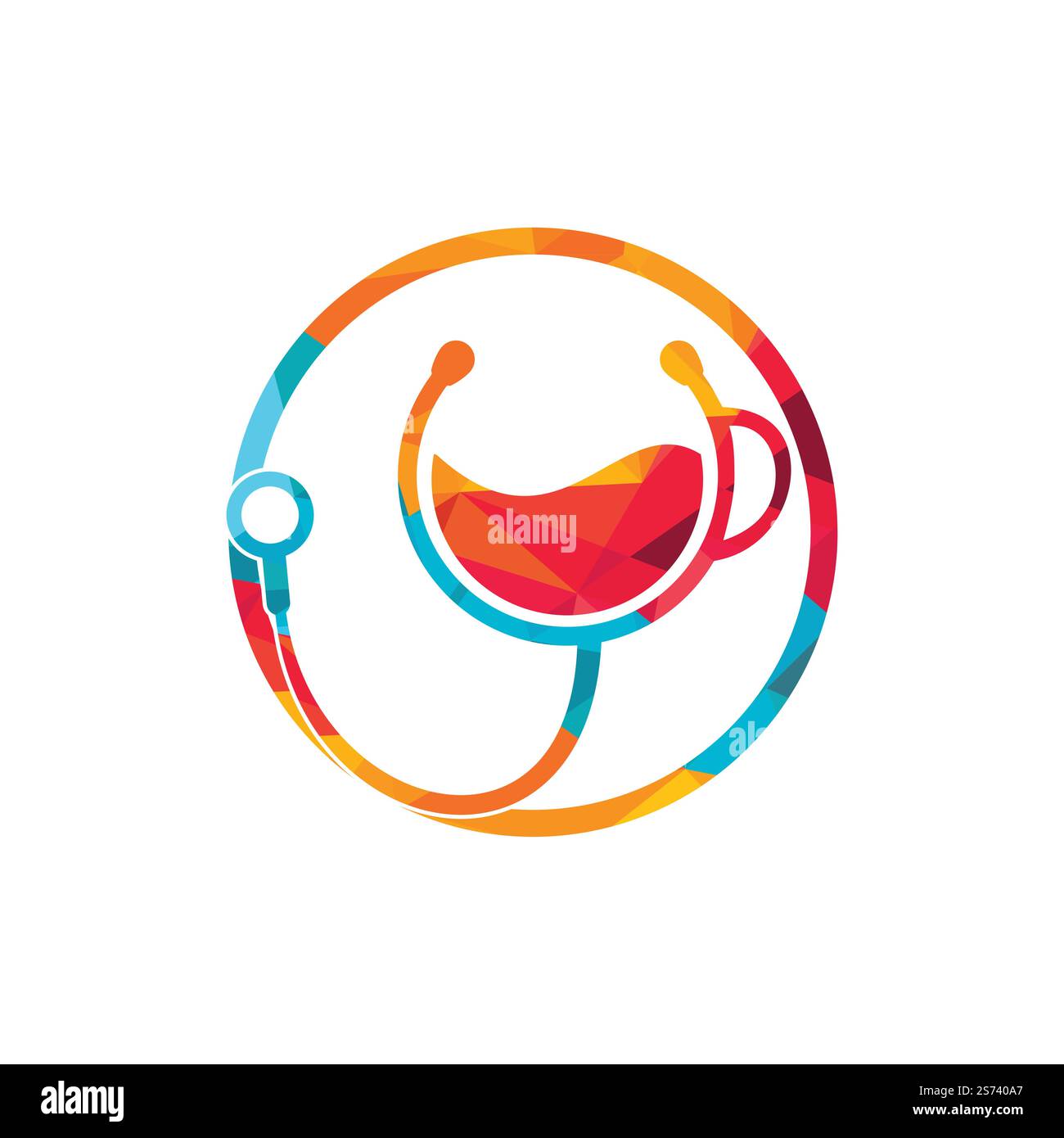 Healthy coffee vector logo design. Doctors stethoscope with coffee cup ...