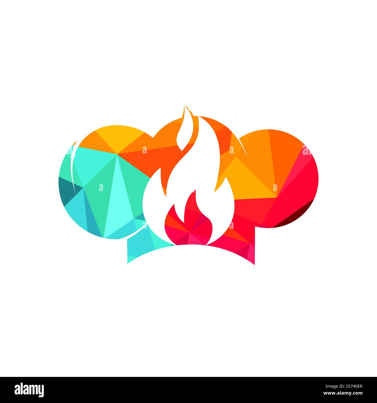 Hot chef hat vector logo design template. Chef hat and fire icon logo ...