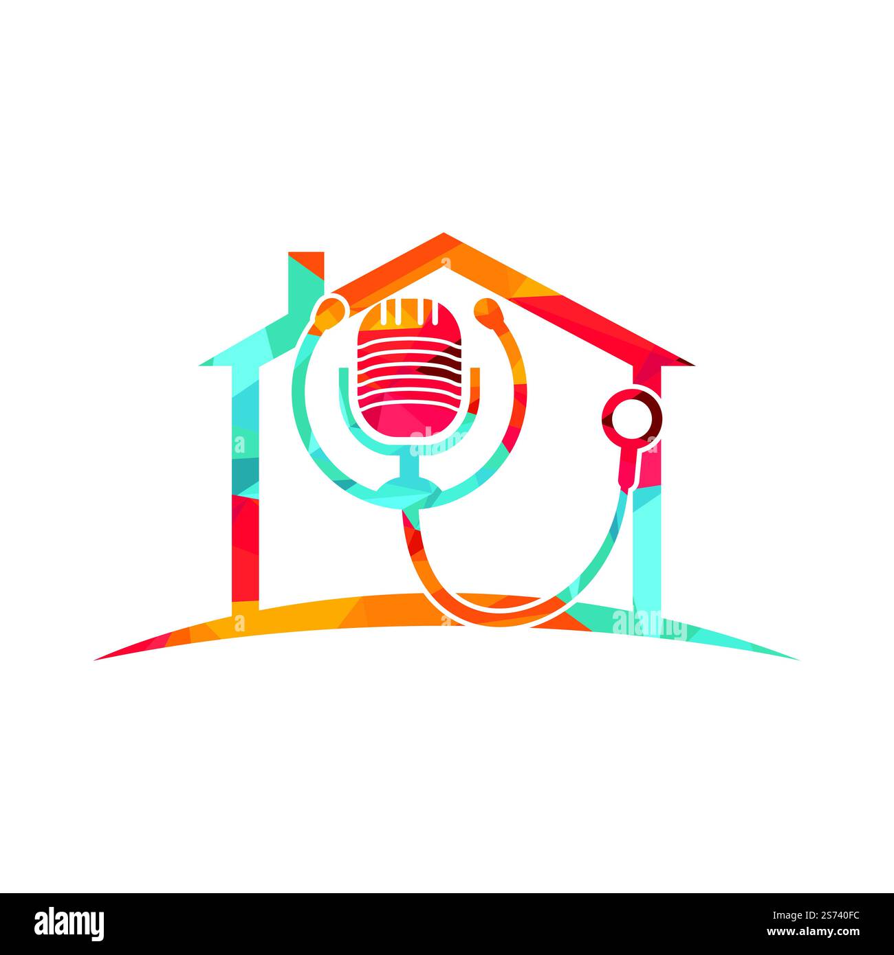 Doctor podcast vector logo design. Stethoscope and microphone ...