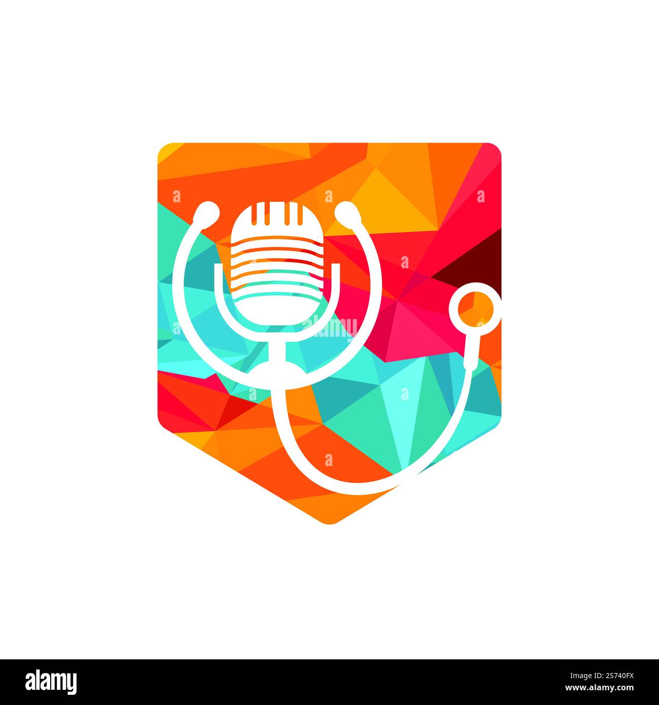 Doctor podcast vector logo design. Stethoscope and microphone ...