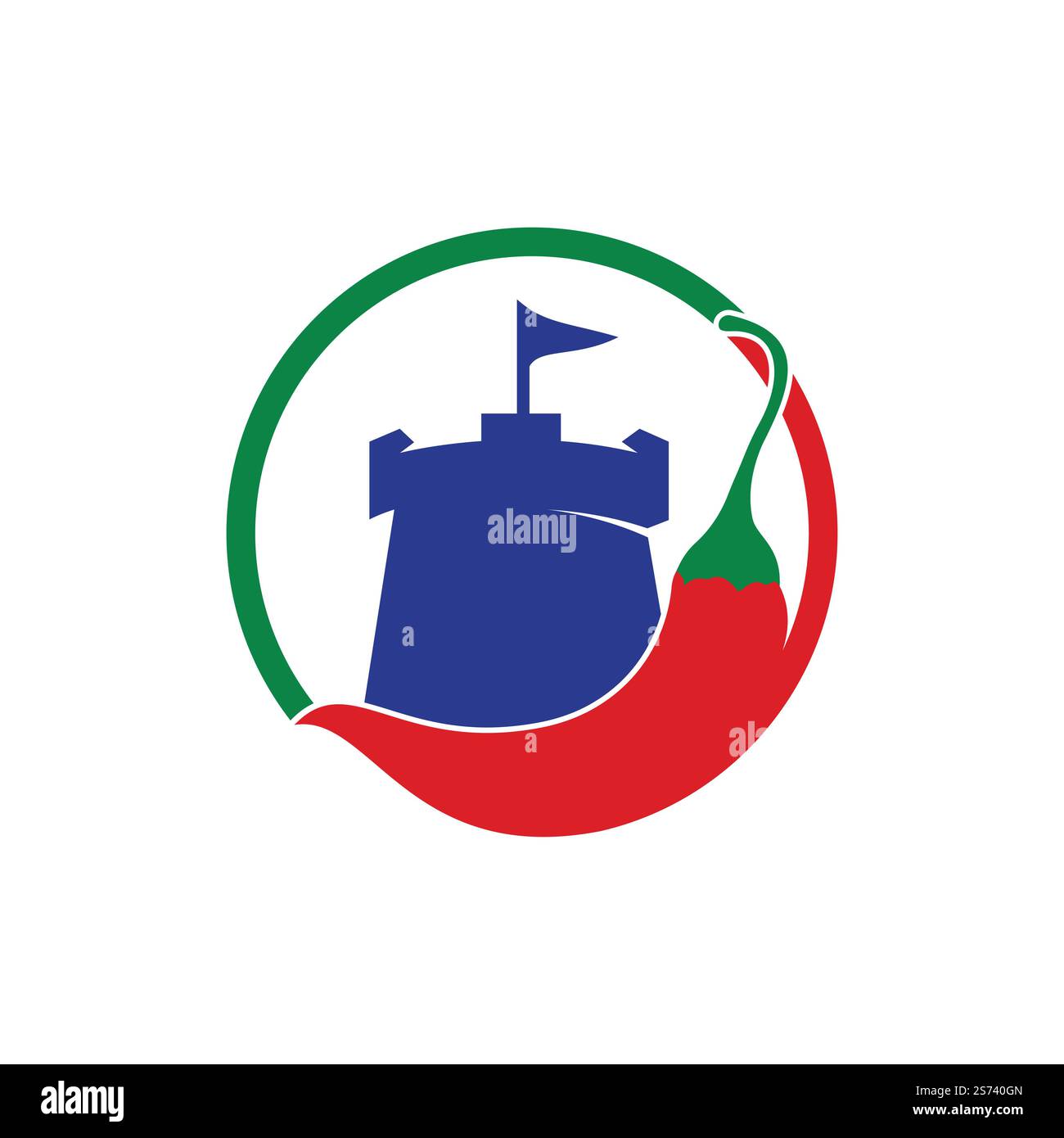 Strong chili vector logo design concept. Chili with fort icon logo ...