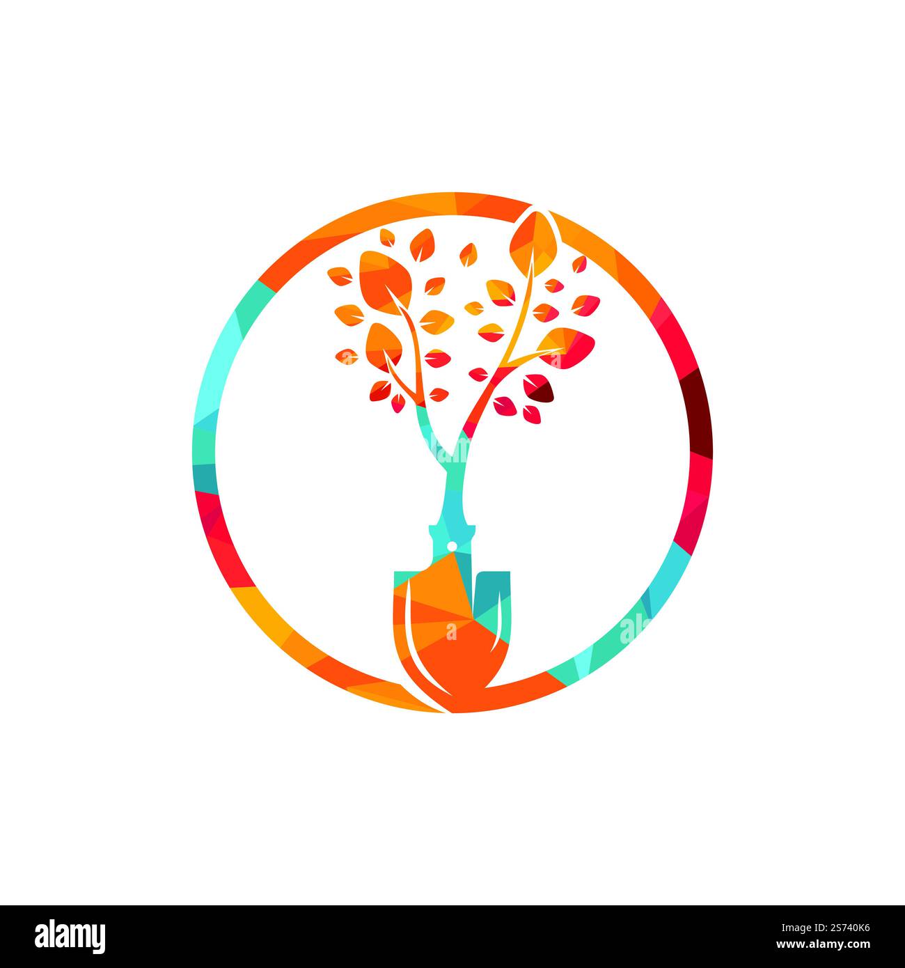 Shovel tree vector logo design. Green garden environment logo design ...