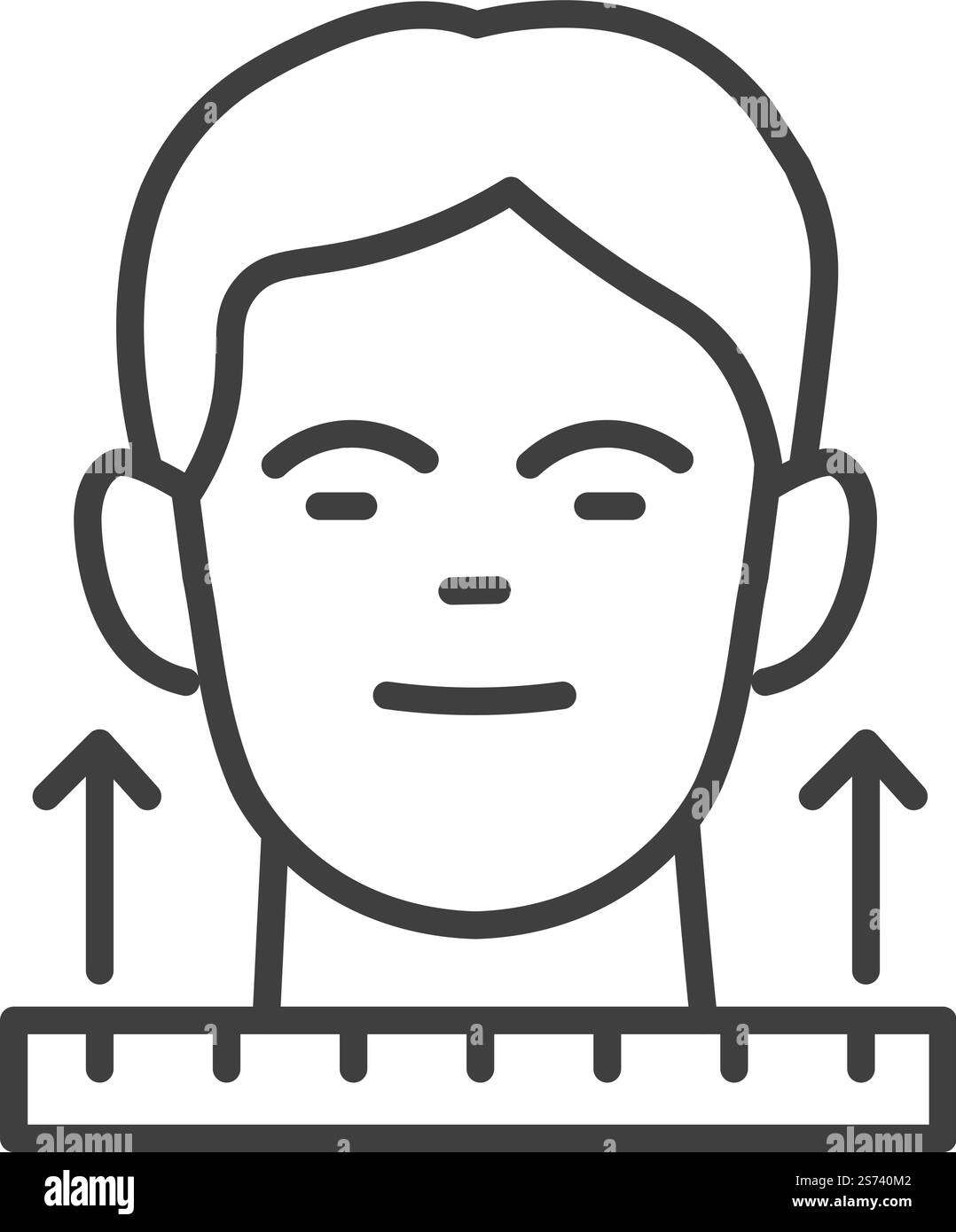 Measuring male character head and face, dimensions and size chart for ...