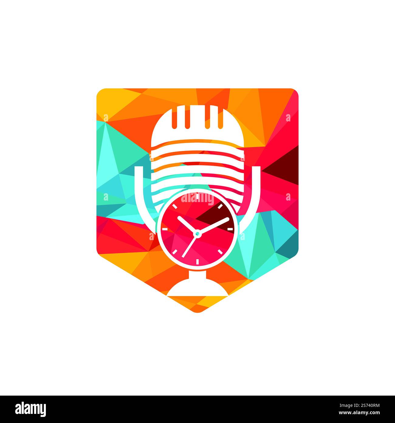 Podcast time vector logo design template Stock Vector Image & Art - Alamy
