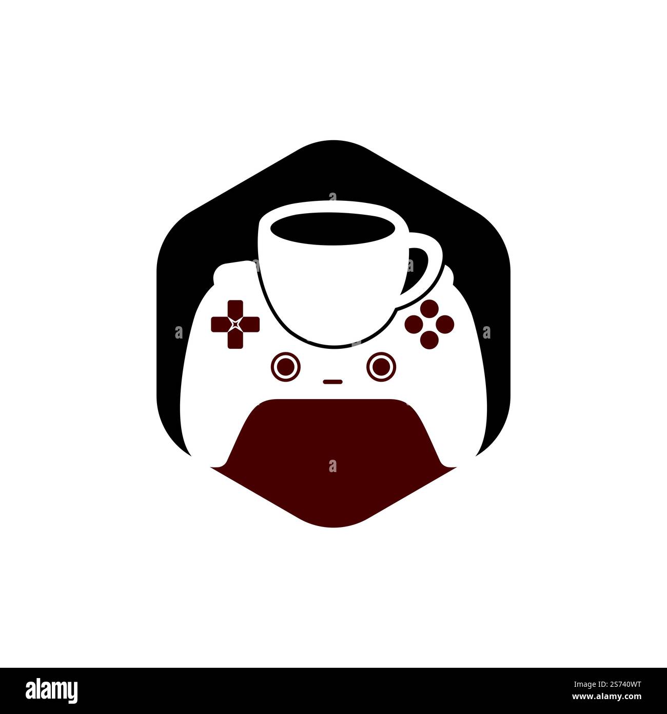 Gamer cafe vector logo design template Stock Vector Image & Art - Alamy