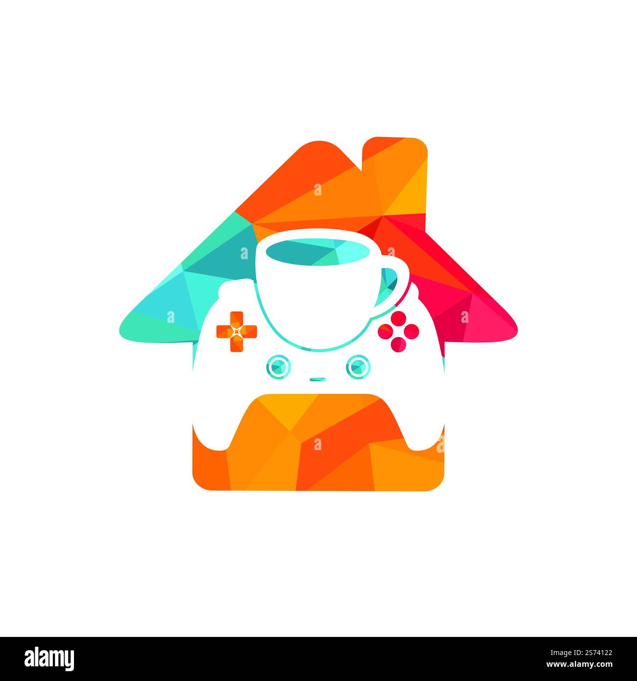 Gamer cafe vector logo design template Stock Vector Image & Art - Alamy