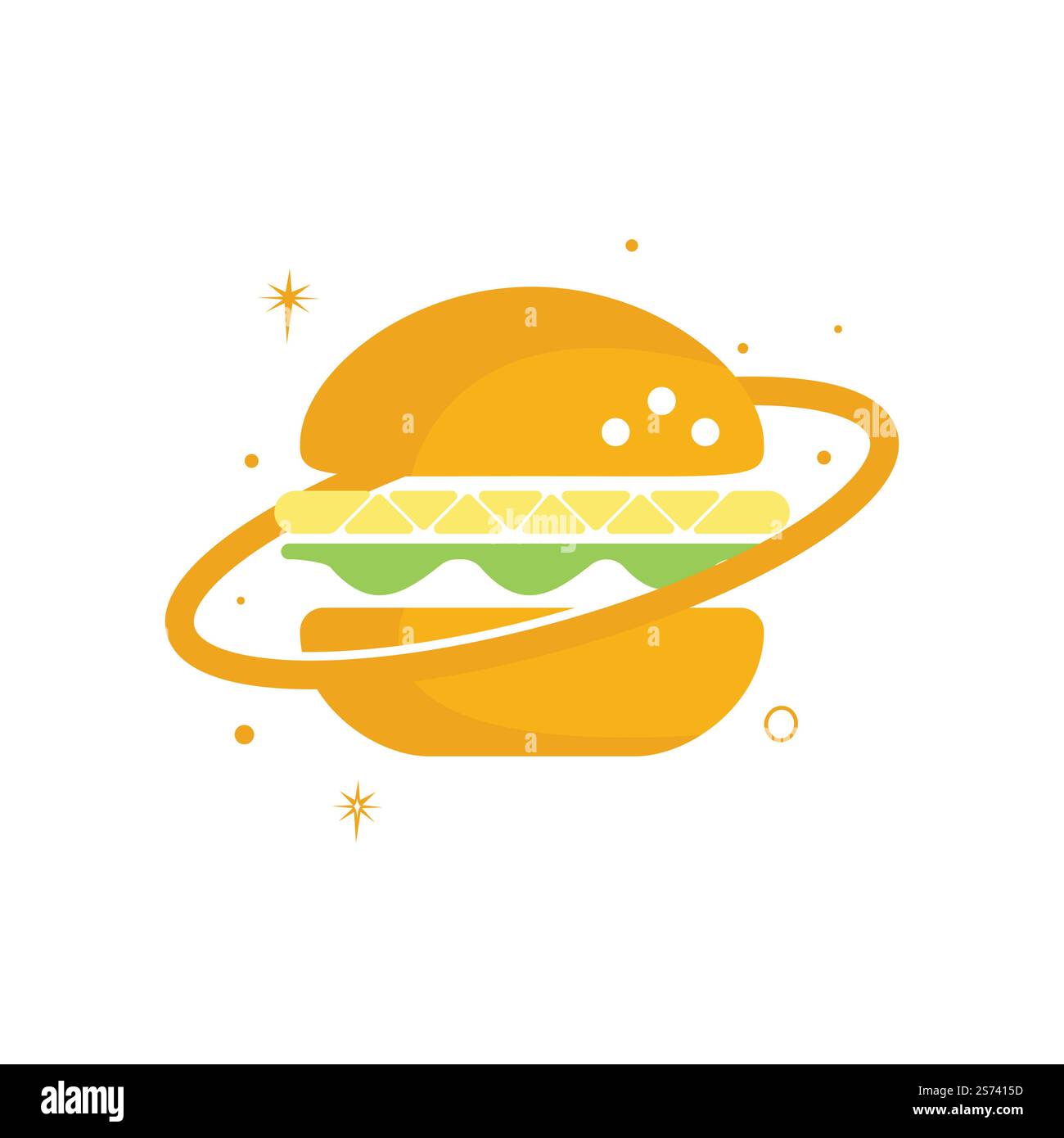 Burger planet vector logo design. Food cafe and restaurant logo concept ...
