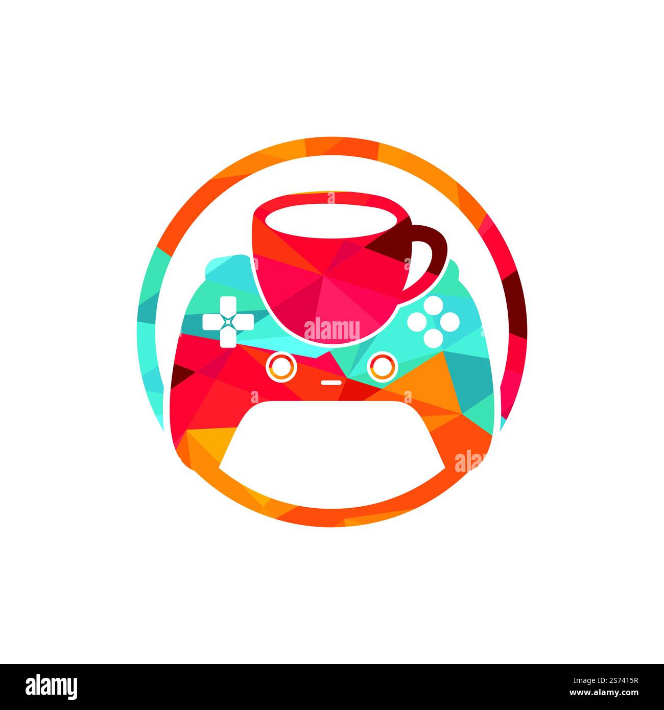 Gamer cafe vector logo design template Stock Vector Image & Art - Alamy