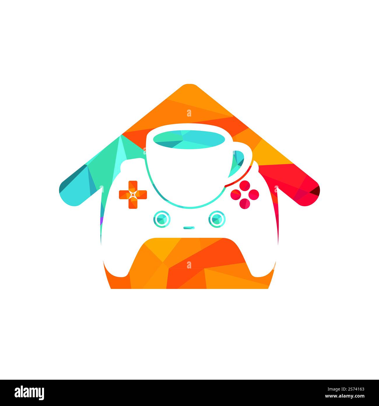 Gamer cafe vector logo design template Stock Vector Image & Art - Alamy
