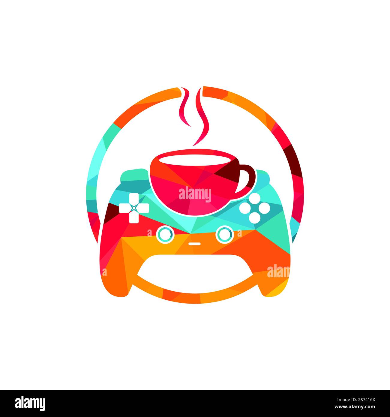 Gamer cafe vector logo design template Stock Vector Image & Art - Alamy