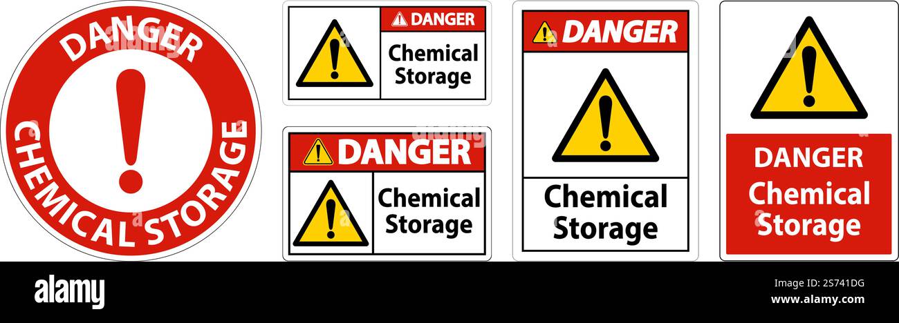 Danger Chemical Storage Symbol Sign On White Background Stock Vector ...