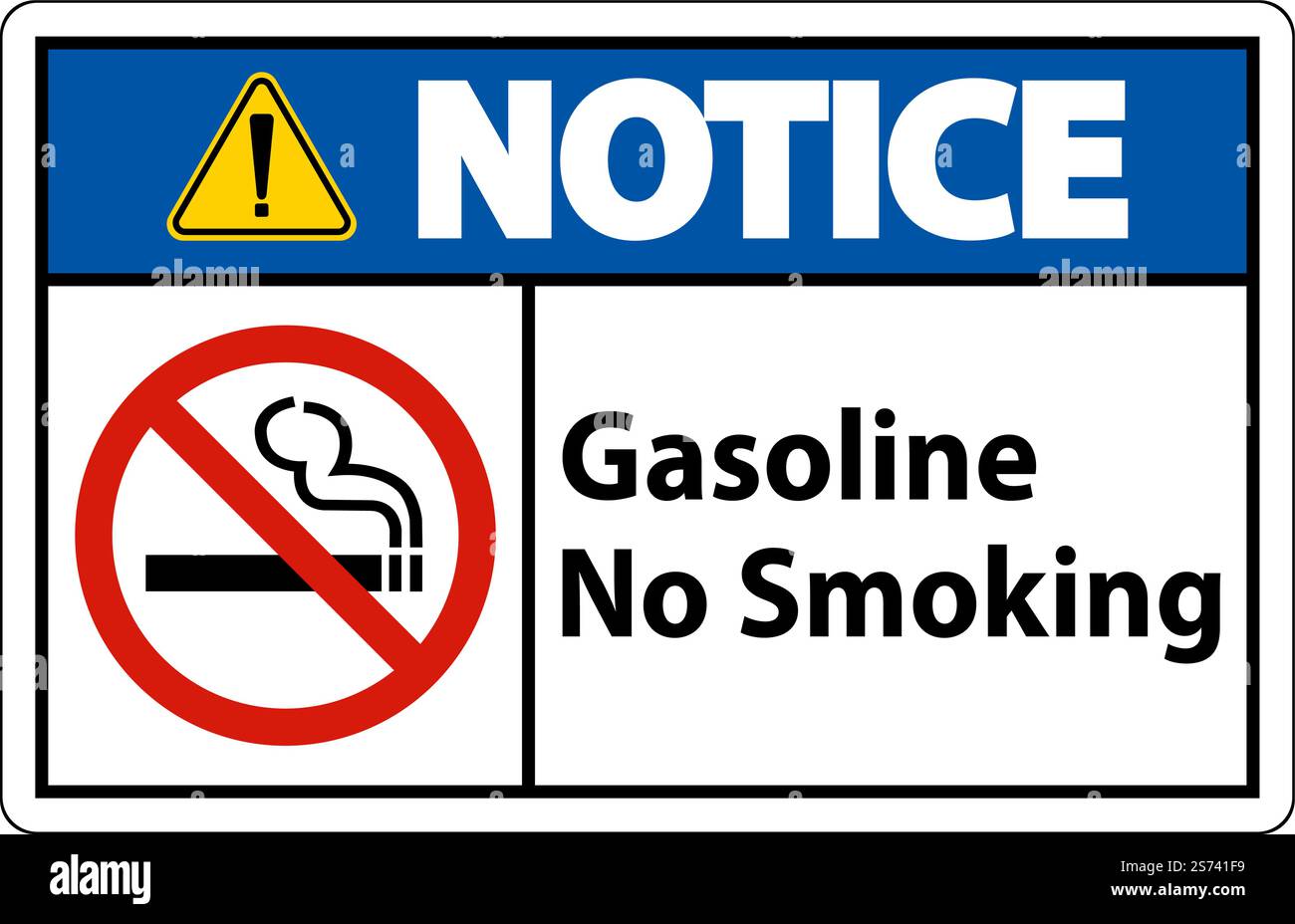 Notice Gasoline No Smoking Sign On White Background Stock Vector Image ...