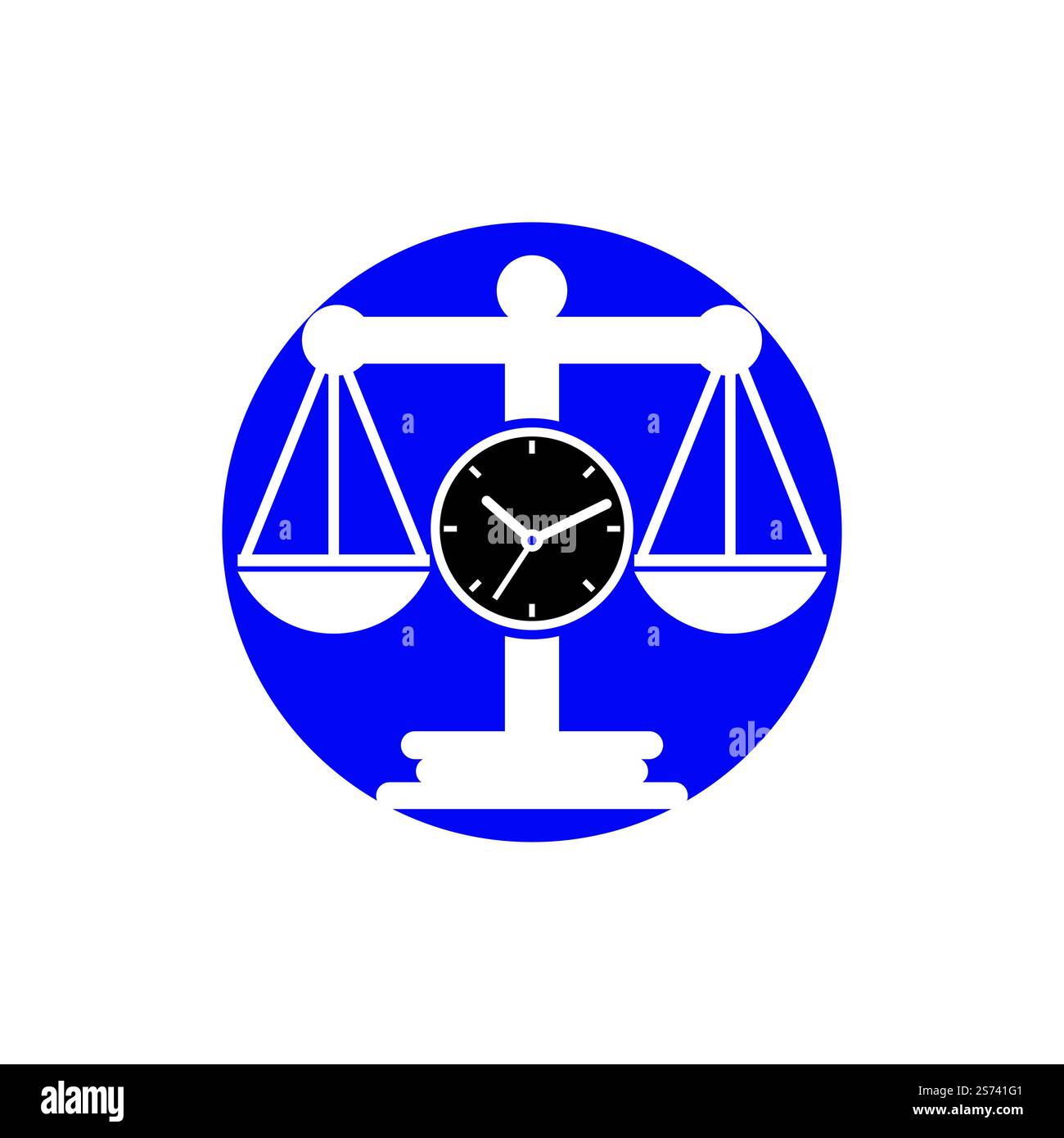 Law time vector logo design. Scale with clock icon vector logo design ...