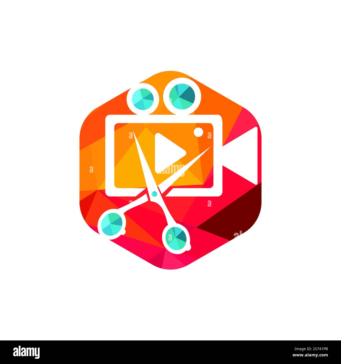 Movie film editor vector logo design. Video editing logo concept Stock ...