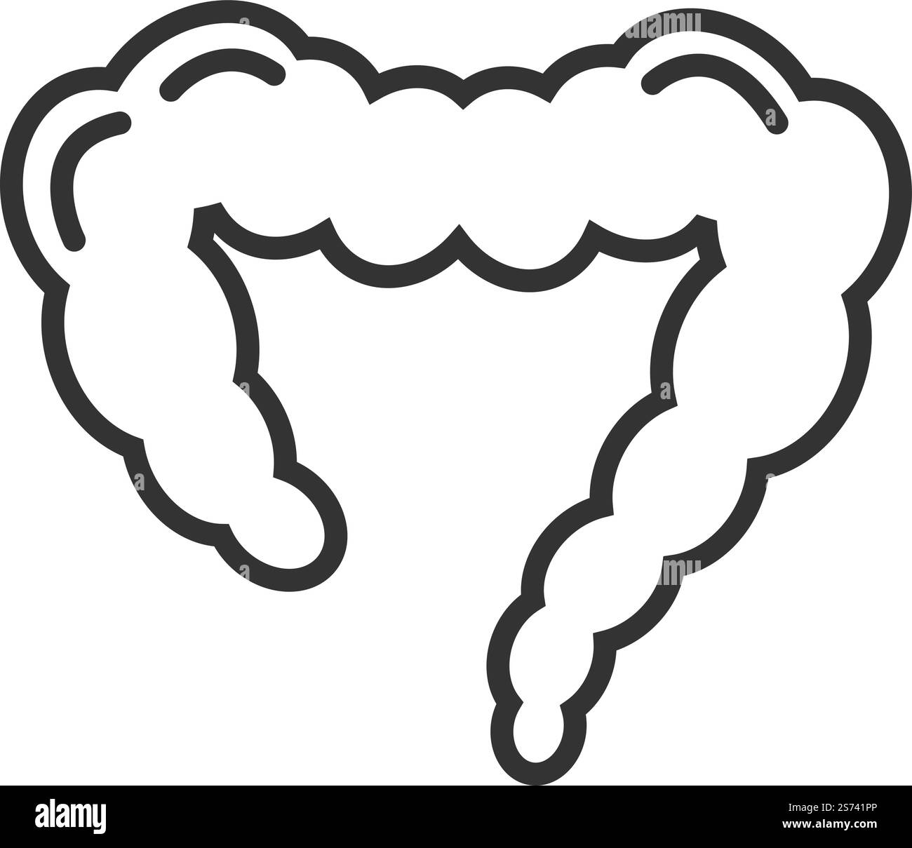 Intestine icon. Bowel symbol. Gut sign. Colon in line style isolated on ...