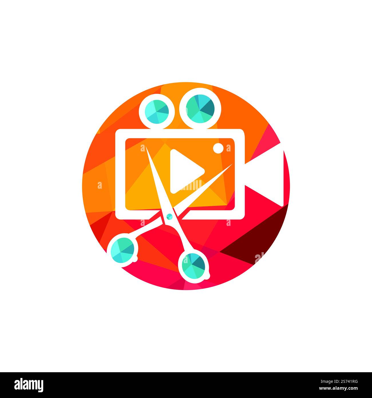Movie film editor vector logo design. Video editing logo concept Stock ...