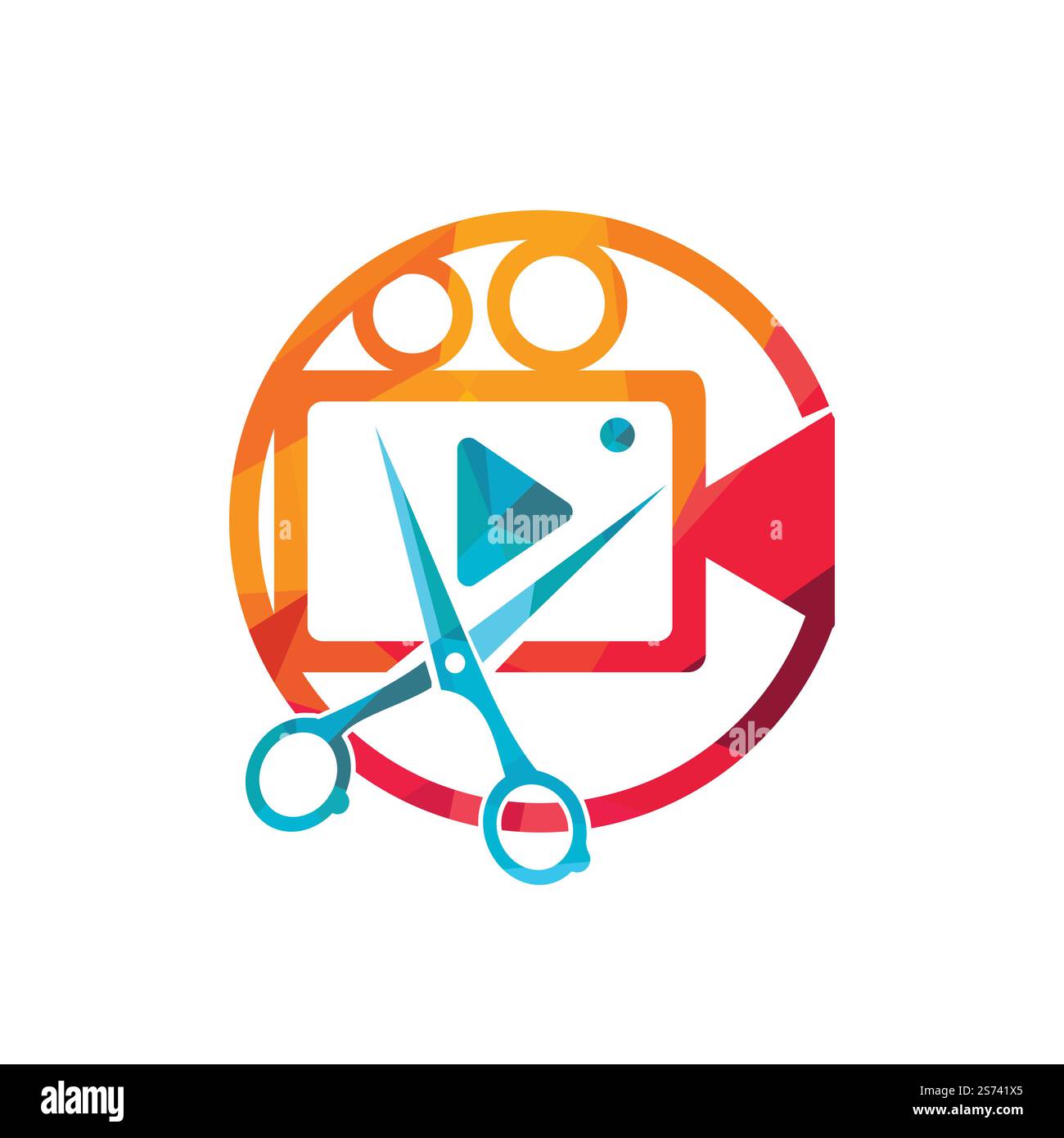 Movie film editor vector logo design. Video editing logo concept Stock ...