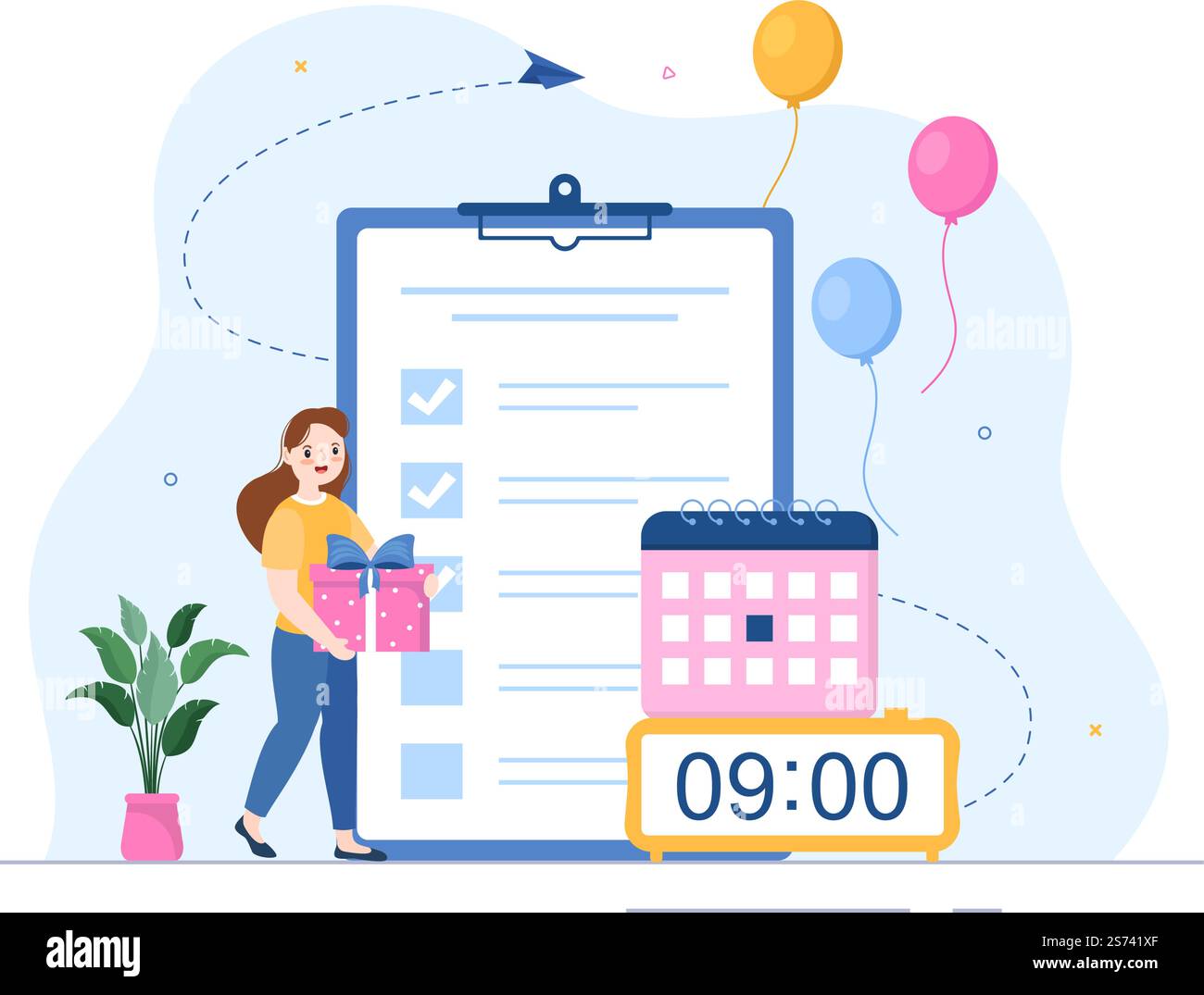 Event Planner Template Hand Drawn Cartoon Flat Illustration with ...