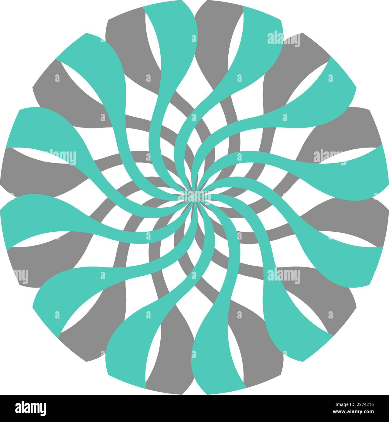 Circular twisted pattern logo. Round interweaving shapes isolated on ...