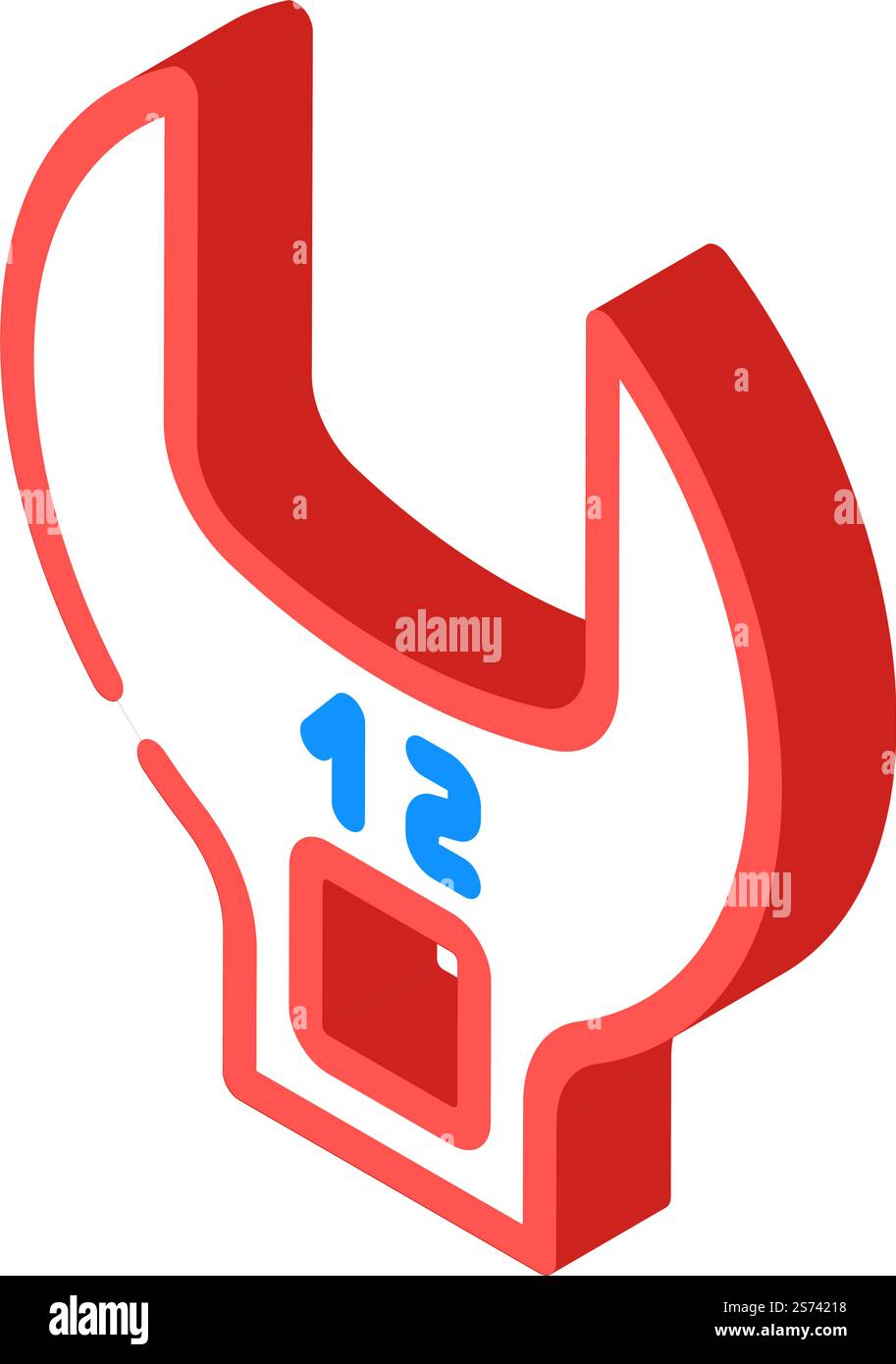 crowfoot wrench isometric icon vector. crowfoot wrench sign. isolated ...