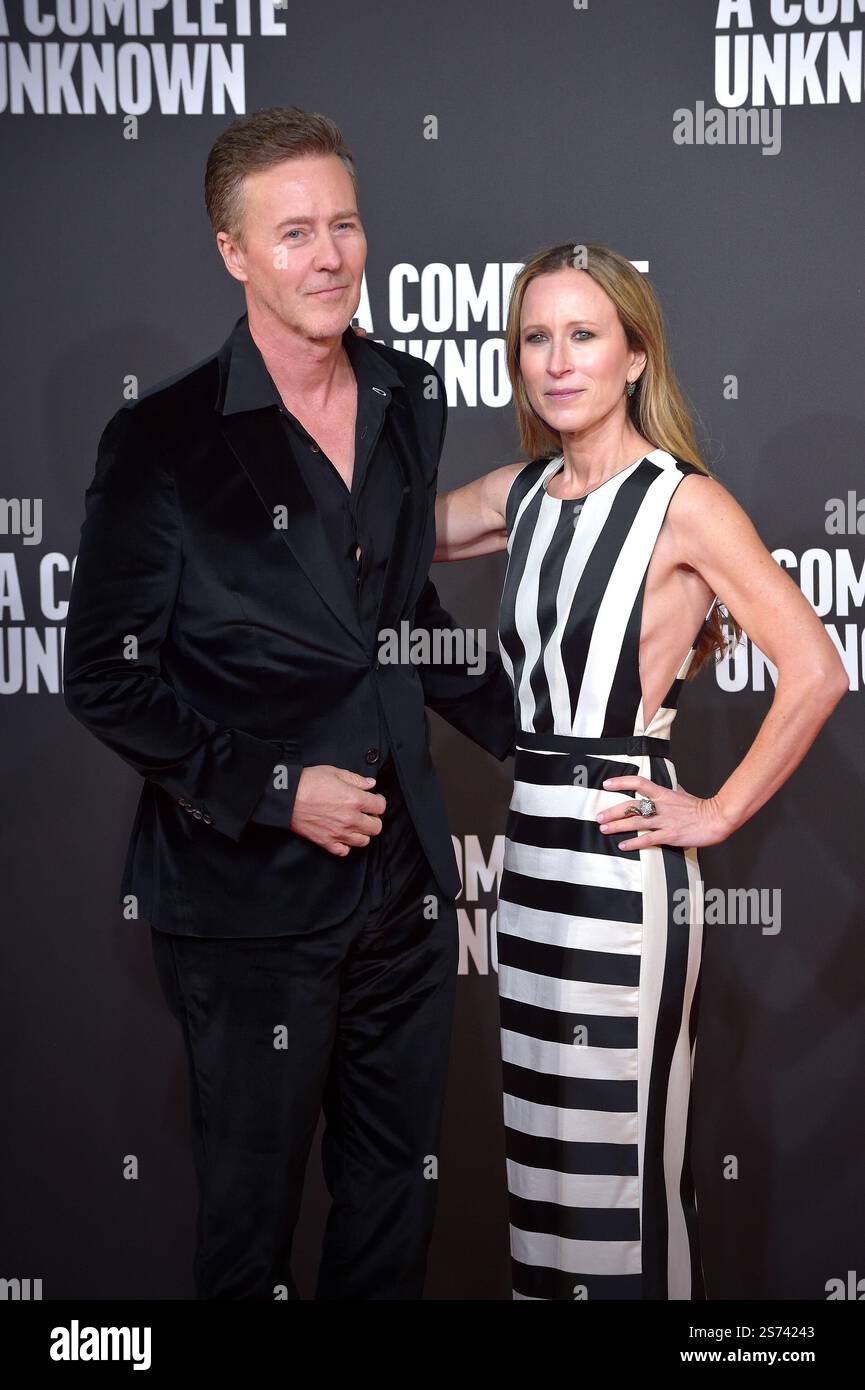 Rome, Italy. 17th Jan, 2025. Edward Norton and wife Shauna Robertson ...