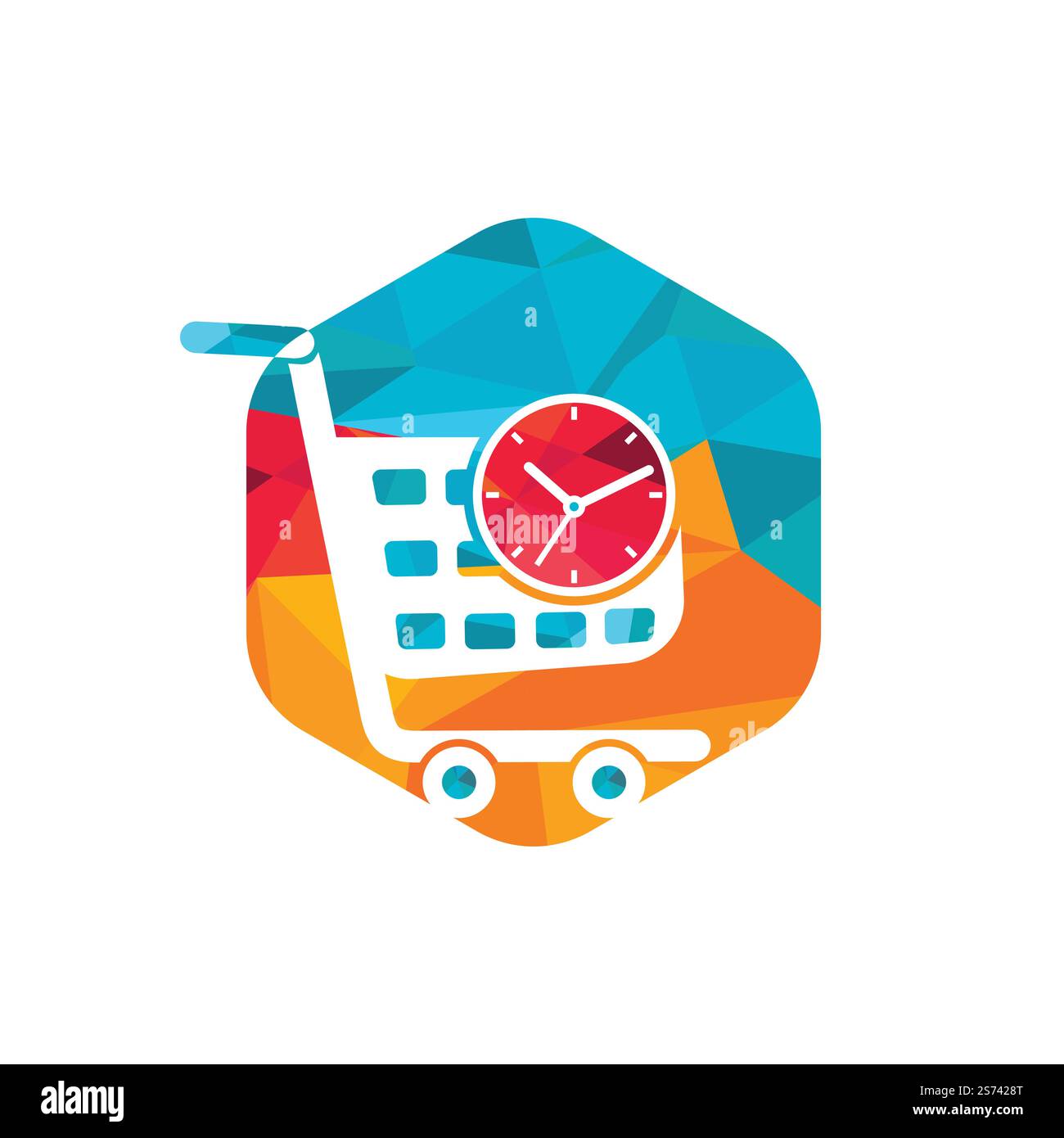 Shopping time vector logo design template Stock Vector Image & Art - Alamy