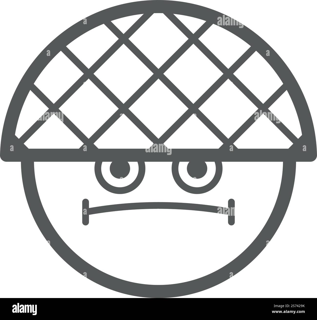 Soldier face icon. Funny head in army hat emoji isolated on white ...