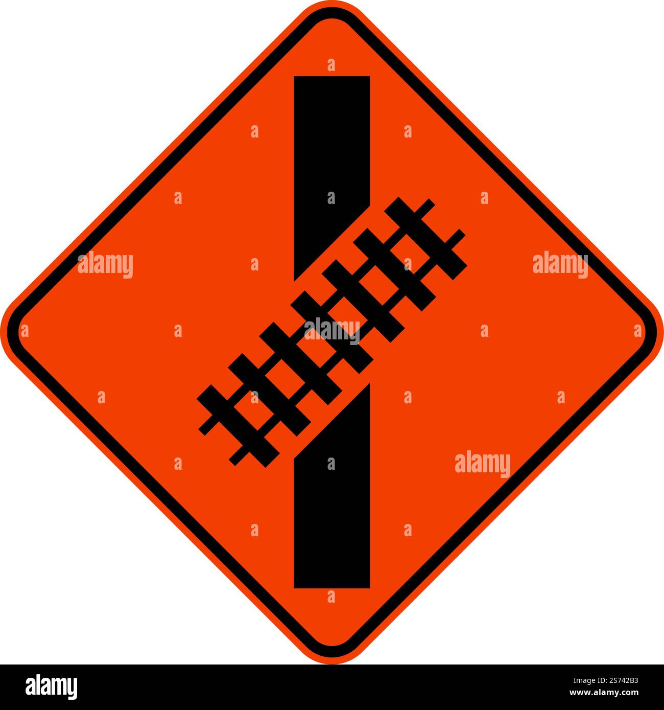 Skewed Crossing Symbol Railroad Sign Stock Vector Image & Art - Alamy