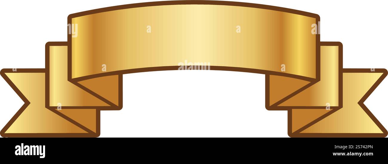 Parchment ribbon. Golden banner. Game ui label isolated on white ...