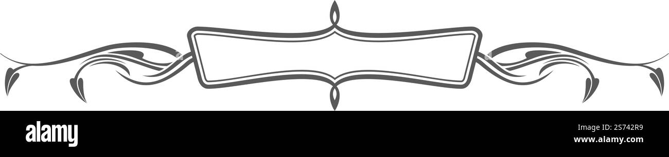 Calligraphic text frame. Elegant divider in retro style isolated on ...