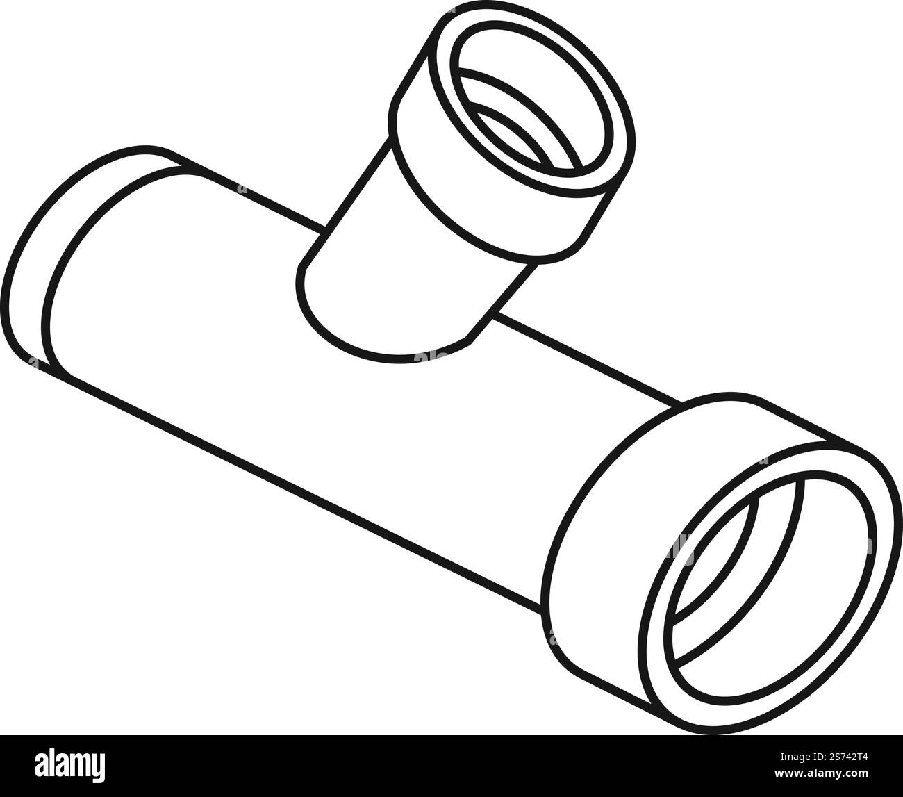 Pipe fitting icon. Plumbing section connector. Flow filter isolated on ...